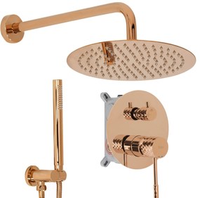 Sprchový komplet REA LUNGO DIAMOND + BOX s podomítkovou baterií, měď lesk