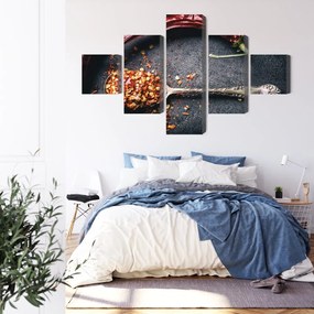 Vícedílný obraz Sušené Chilli Papričky Nedostatek Nedostatek Přírodní plátno 250x150
