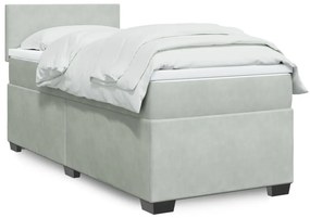 Box spring postel s matrací světle šedá 90x200 cm samet 3286204