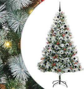 Umělý vánoční stromeček Zelená a bílá 210 cm PVC, kov a plast 3395189