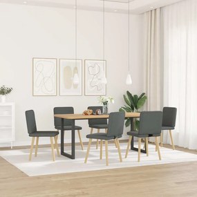 Otočné jídelní židle 6 ks tmavě šedé textil 3315515