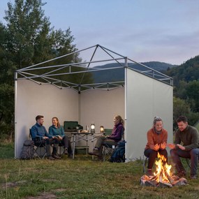 3dílná sada bočnic se zipem pro altán 3 x 3 m, světle šedá