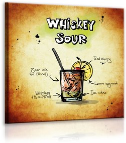 Malvis ® Obraz cedule Whiskey Sour Velikost (šířka x výška): 30x30 cm