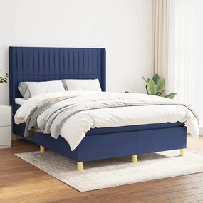 Box spring postel s matrací modrá 140x190 cm textil 3132151