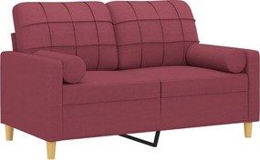 2místná pohovka s polštáři vínová 120 cm textil 3200780