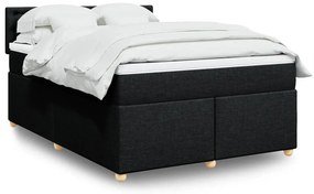 Box spring postel s matrací černá 160x200 cm textil 3289047