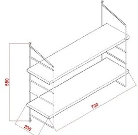 Nástěnná police ARMONI 58x72 cm bílá