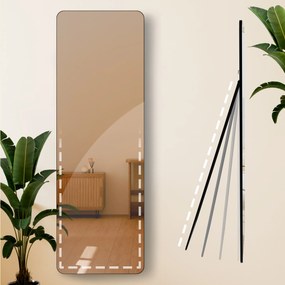 Zrcadlo Gurnee 150x50 cm – černá-matt