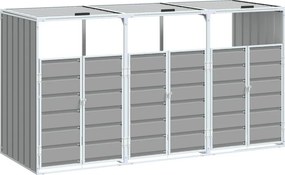 vidaXL Box na 3 popelnice 216 x 81 x 115 cm ocel [4006182] Barva: Hnědá