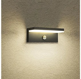 Brilagi-LED Venkovní nástěnné svítidlo se senzorem TESSI LED/10W/230V černá IP54 BRI367