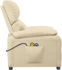 Elektrické masážní křeslo krémové textil 3073826