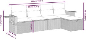 5dílná zahradní sedací souprava a podušky mix béžové polyratan 3263775