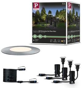 Paulmann 93949 Plug&Shine Mini, rozšiřovací set zápustných svítidel do exteriéru 3x2,5W LED 3000K stmívatelné, stříbrná, IP65