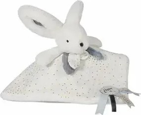 Doudou Dárková sada modrá - králíček s čtvercovou dečkou 25 cm / od 0