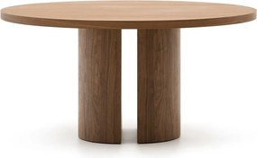 Kulatý jídelní stůl s deskou v dekoru ořechového dřeva ø 150 cm Nealy – Kave Home