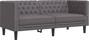 3dílná sedací souprava Chesterfield šedá umělá kůže 3209270