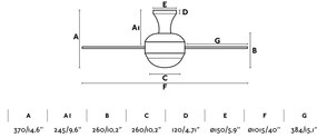 FARO MINI UFO 33454 40“ bílá/bílá/javor Reverzní stropní ventilátor