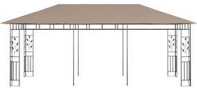vidaXL Marketos Altán s moskytiérou 6 x 3 x 2,73 m taupe 180 g/m²