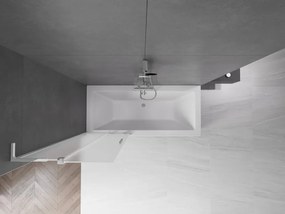Mexen Velar L, 2-křídlová posuvná vanová zástěna 75 x 150 cm, 8mm sklo námraza, chromová, 896-075-003-31-01