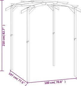 vidaXL Zahradní pergola impregnovaná borovice 180 x 197 x 210 cm [44926]