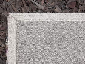 Hnědý shaggy kožený koberec 80x150 cm MUT Beliani