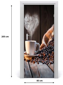 Samolepící fototapeta na dveře šálek kávy 85x205 cm