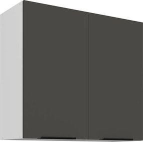 ARIA po | horní skříňka 80 G-72 2F policová | 80 cm | ANTI FINGERPRINT povrch | bílá/šedá grafit
