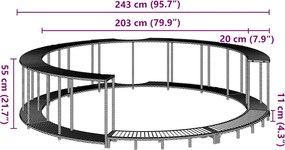 vidaXL Okolí vířivky s úložným prostorem a dřevěným schůdkem polyratan [365611] Barva: Šedá