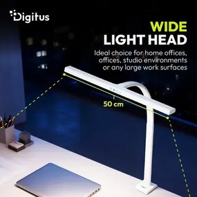 LED stolní lampička s klipem bílá / Stolní lampička / 50 cm / 1025 lm