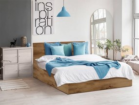 Postel SOFIA 140 x 200 cm, dub artisan Matrace: Matrace Deluxe 10 cm, Rošt: Bez roštu