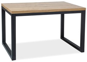 SIGNAL Jídelní stůl - LORAS II, 120x80, dýha dub/matná černá