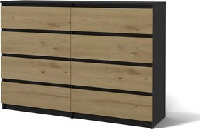 FALCO Komoda Malvína M8 140 antracit/dub artisan