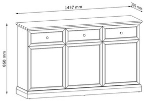 Obývací stěna LUCCA b | 3 díly | sestava E | 454,3 cm | bílá