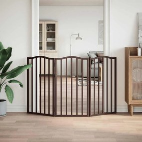 vidaXL Zábrana pro psy skládací 3 panely 150 cm topolové dřevo [352230] Barva: hnědý dub