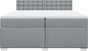 Box spring postel s matrací světle šedá 200 x 200 cm textil 3288309