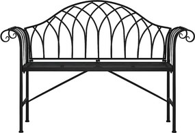 2místná zahradní lavice 128 cm černá ocel 318828