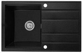 Gamma Modern 8050, 1-komorový granitový dřez 790x500x210 mm, černá skvrnitá, GMA-ZM-8050-BP