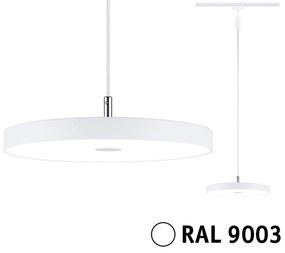Paulmann 94902 Hildor, závěsné svítidlo pro Urail system, 1x15W LED 4000K, tříkrokové stmívání, signální bílá, průměr 31cm