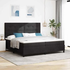 Postel s boxspringem s čelo Černý 200 x 200 cm samet 3339856