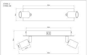 Globo 57998-2 - Bodové svítidlo DREW 2xGU10/35W/230V černá