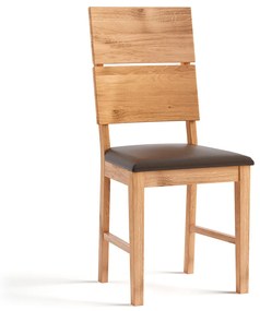 Bílý nábytek Dubová židle 02-BR, masiv, hnědá