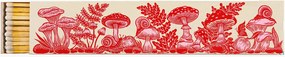 Designové zápalky Pink and Red Mushrooms