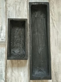 Černá dřevěná bedýnka / podnos na dekorování Paulo - 32*15*9 cm