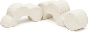 Krémové pěnové hřiště 3 ks z materiálu bouclé výška 27 cm 88x90 cm – Meowbaby