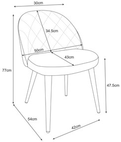 Jídelní židle Senuri (tmavě modrá) (4ks). 1069498