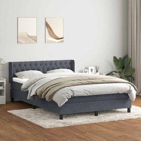 Box spring postel s matrací tmavě šedá 160x210 cm samet 3318370