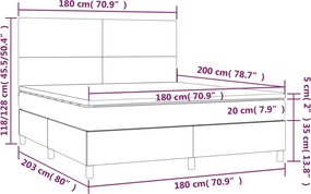 Box spring postel s matrací tmavě hnědá 180x200 cm textil 3141636