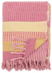 Žlutá/růžová deka z recyklované bavlny 130x160 cm Isnel – Bloomingville