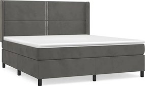 Box spring postel s matrací tmavě šedá 160x200 cm samet 3132628