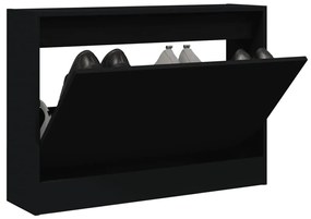 vidaXL Botník černý 80 x 21 x 57 cm kompozitní dřevo